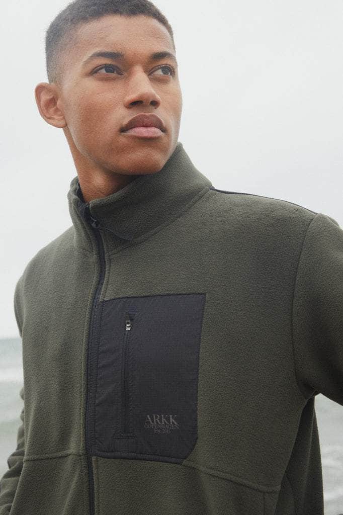 ARKK Essential Fleece Jacket | Dark Army Black